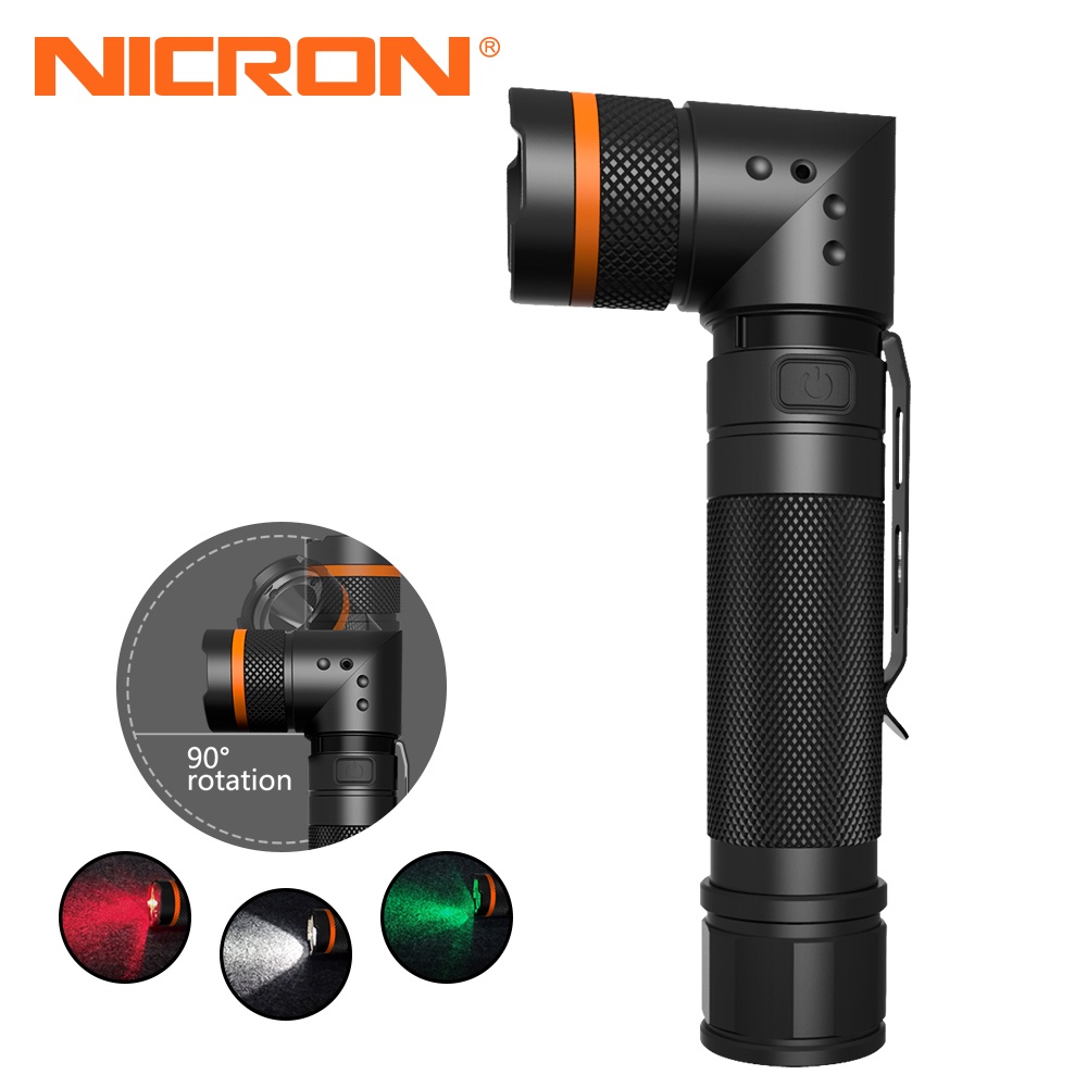 NICRON Portable 90 Degree Rotable Explosion Proof Flashlight IP64 - Red ...