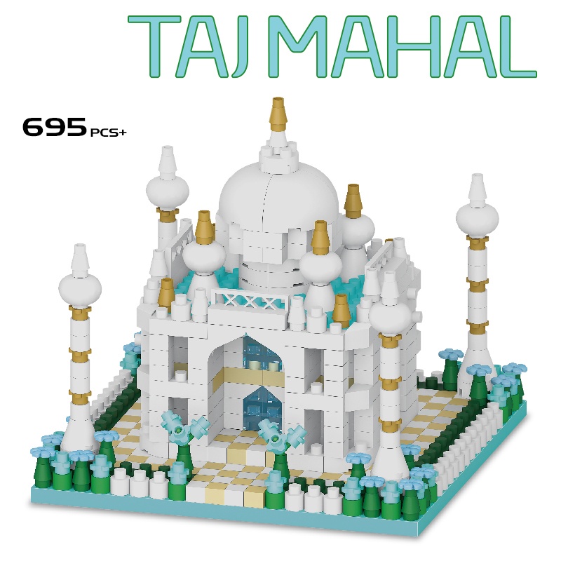 695PCS World Great City Architecture Mini Taj Mahal Building Blocks ...