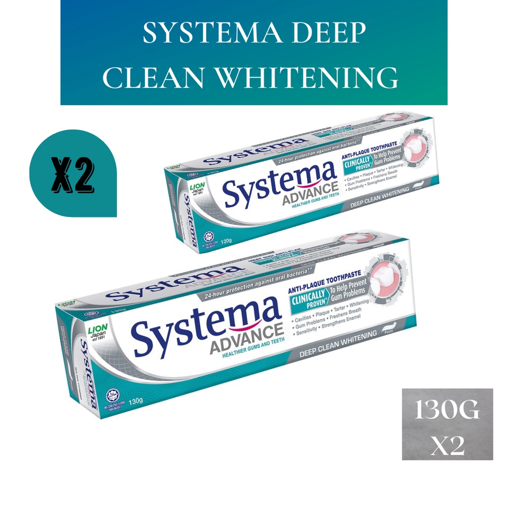 SYSTEMA Advance Toothpaste - Deep Clean Whitening 130 / 130G X2 ...