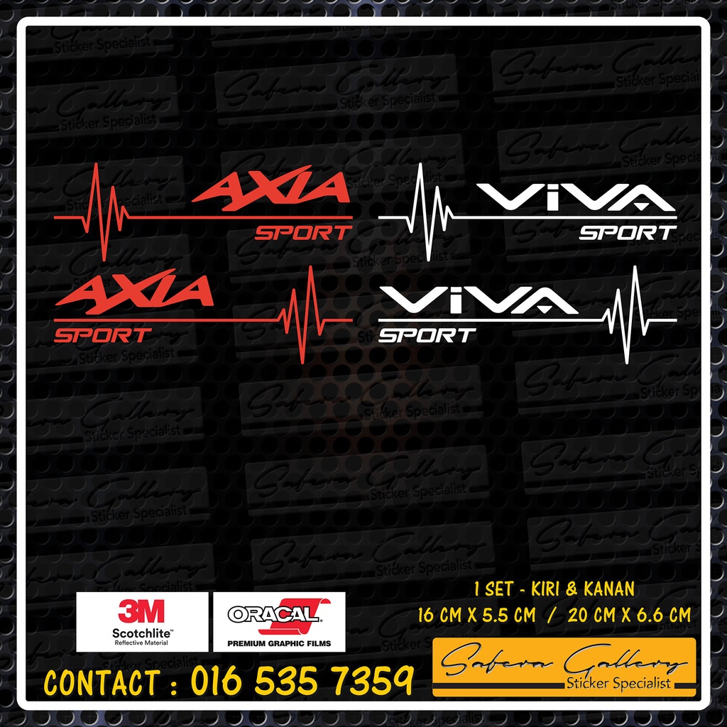 sticker perodua sport heartbeat sticker cermin / side mirror AXIA VIVA ...