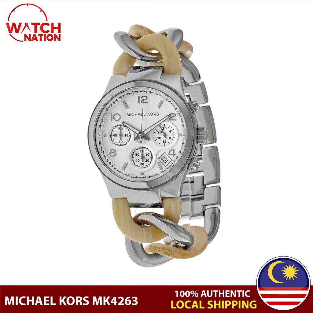 Original 2 Years warranty Michael Kors Runway Chronograph Ion plated Ladies Watch Jam Tangan Wanita MK4263 Shopee Malaysia