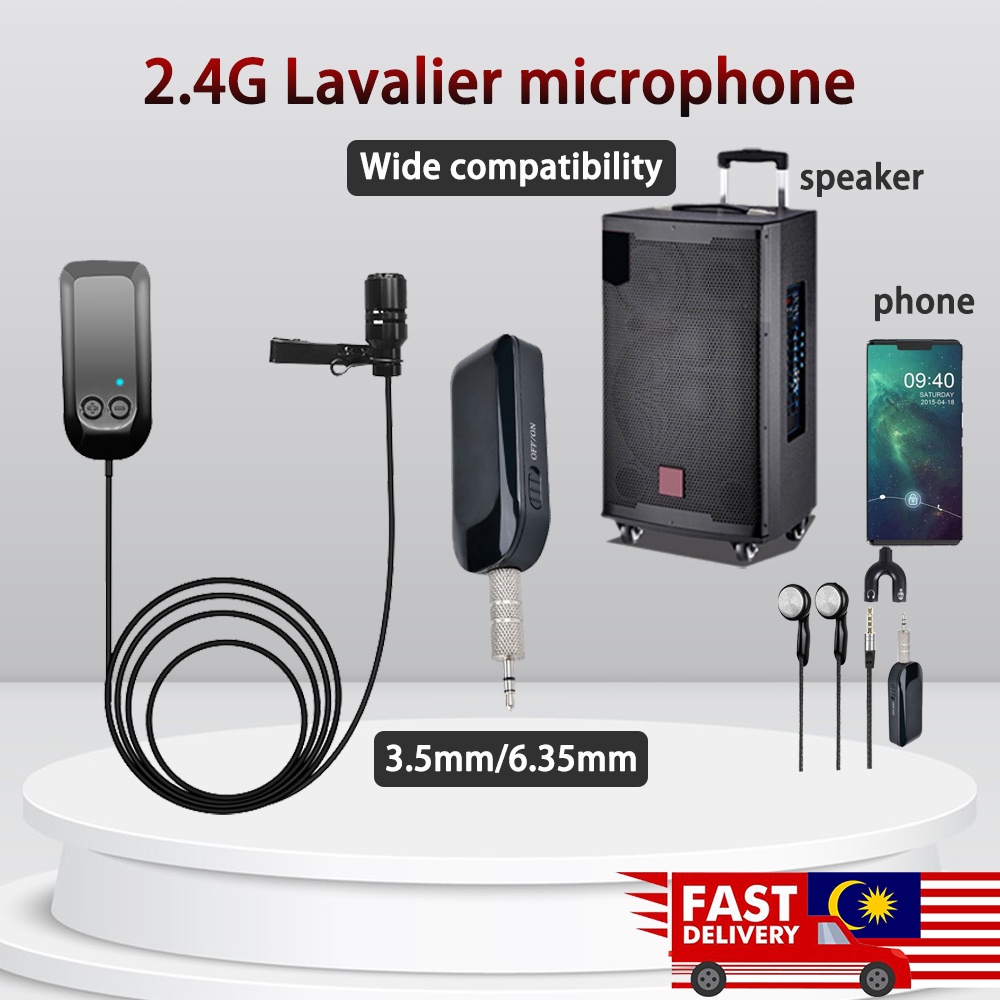 Professional Lavalier Lapel Microphone Omnidirectional Condenser Mic ...