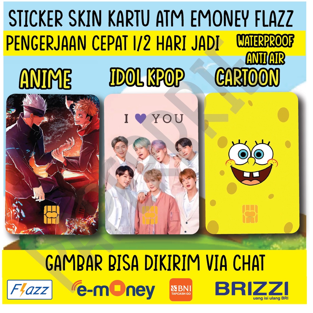 Custom ATM Stickers - KPOP, Anime, Marvel, Garskin Design for ATM Cards ...