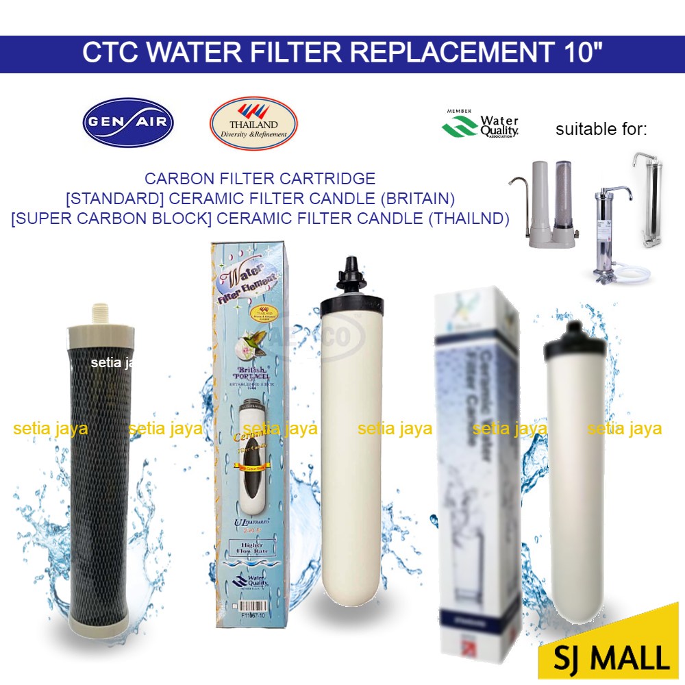 "GEN AIR" CTC Carbon Filter Cartridge; "THAILAND" Ceramic Water Filter (Super Carbon) [SJ MALL ...