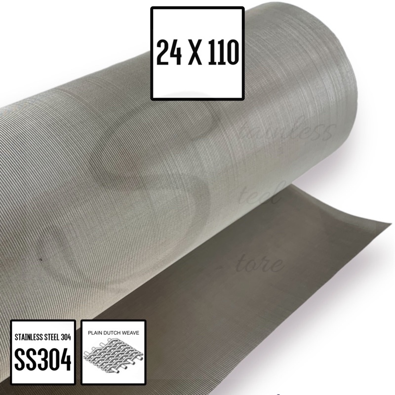 24x110# Loose Cut Plain Dutch Weave Wire Mesh Stainless Steel SS304 ...