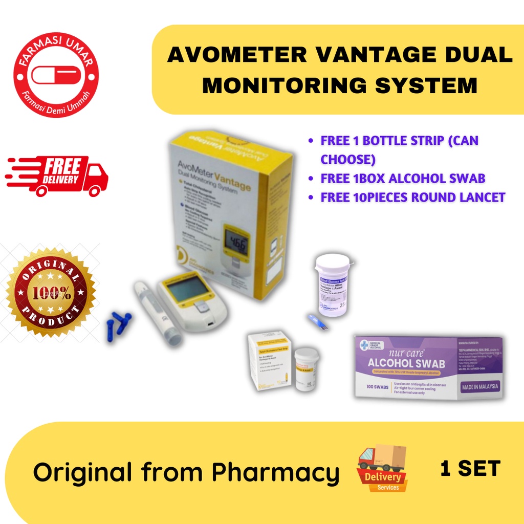 Avometer Vantage Dual Monitoring System (Mesin Check Gula & Kolestrol ...