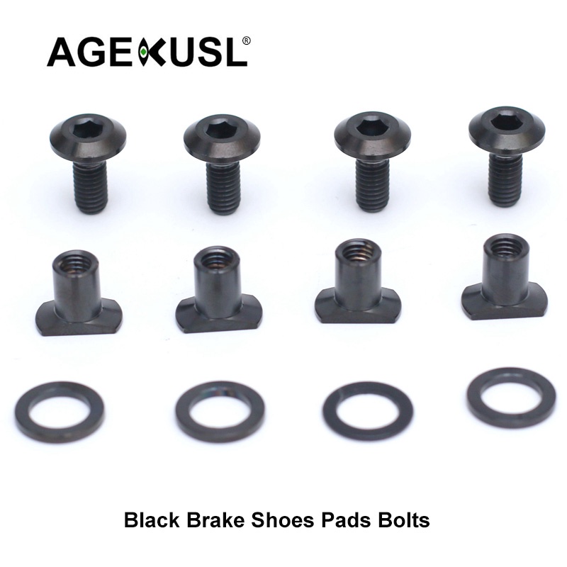 AGEKUSL Bicycle Brake Caliper Brake Pads Bolts Screws Nuts Titanium For ...