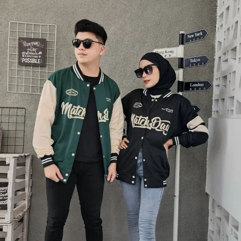 Baseball Bomber Jackets For Women And Men Unisex Couple MATCHDAY ...