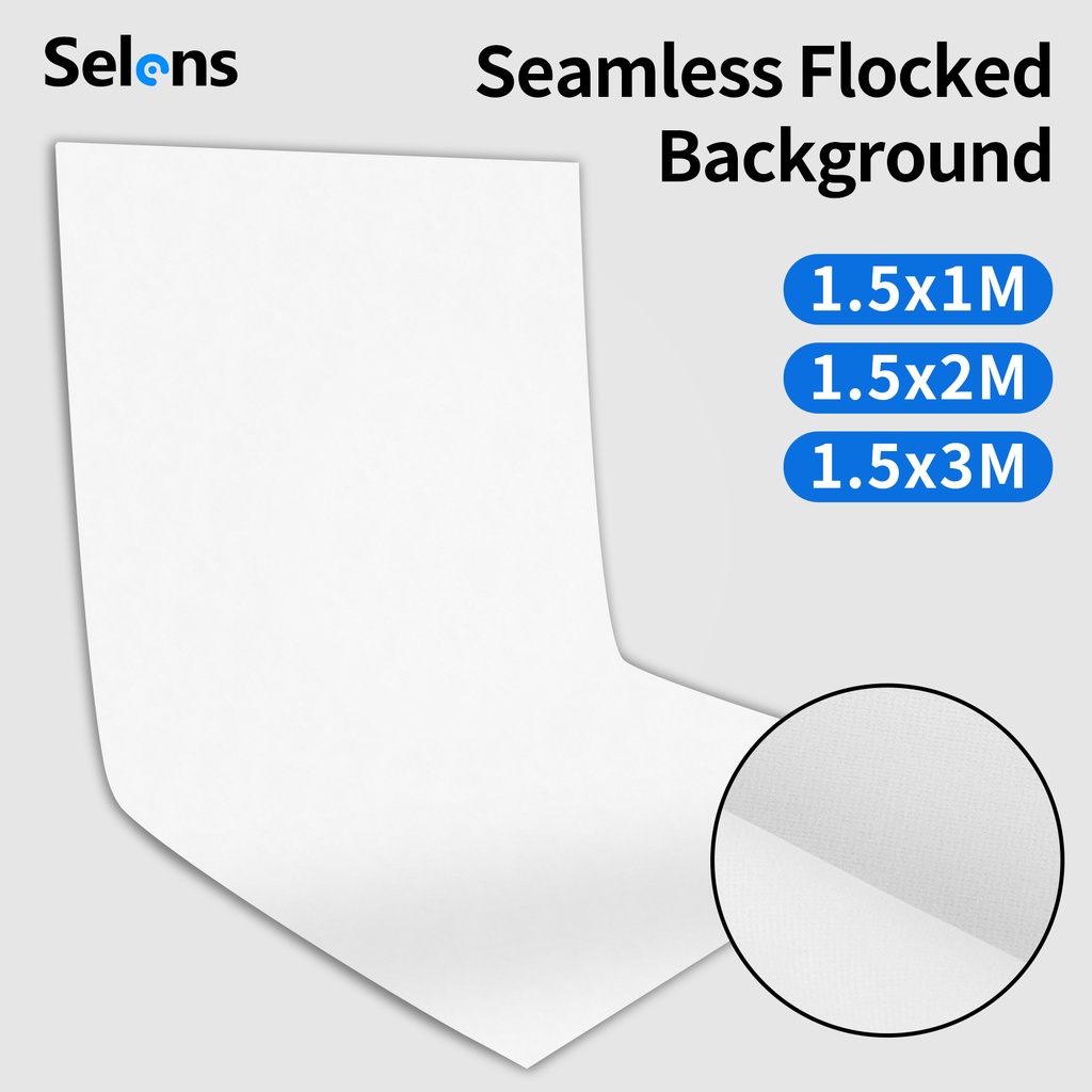Selens White Background Cloth Flocking Solid Color Matte Backdrop Non ...