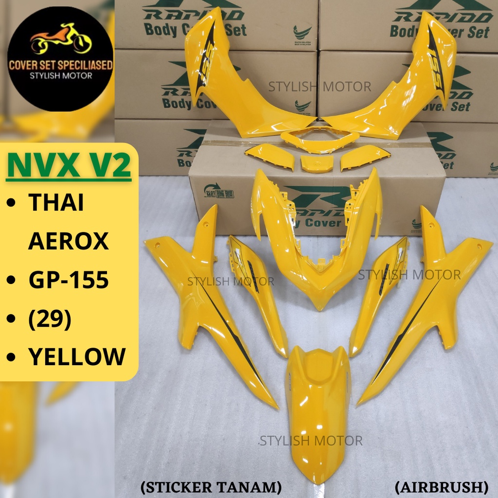 (STICKER TANAM/AIRBRUSH) RAPIDO COVER SET YAMAHA NVX V2 THAI AEROX GP ...