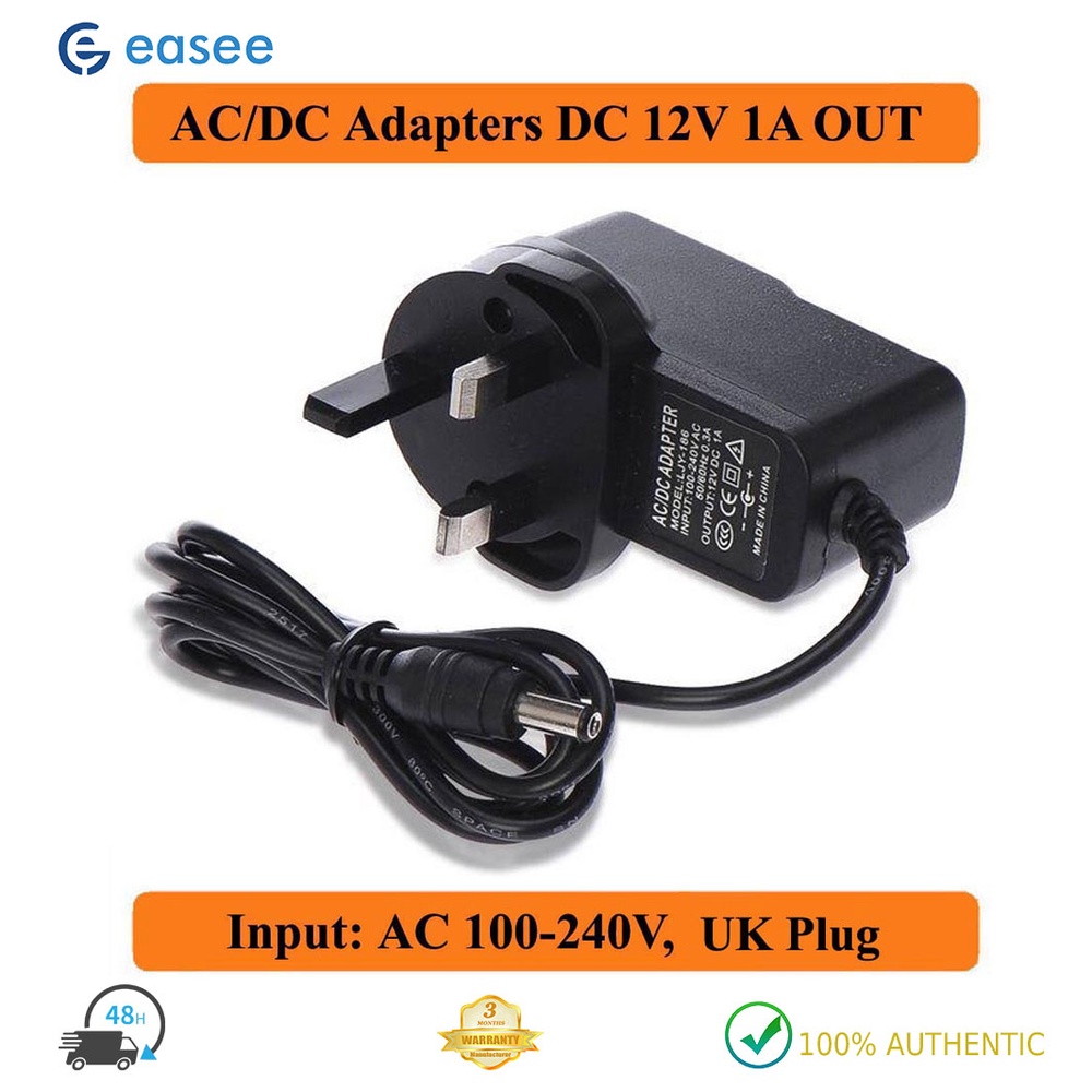 UK Plug AC To DC Power Adapter 12V 1A AC Power Supply Transformer ...