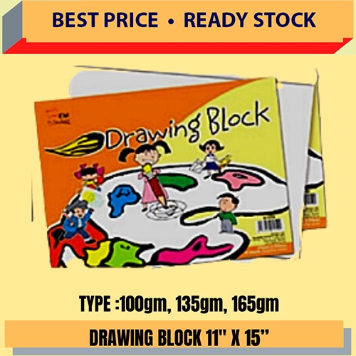 Drawing Block 11"x 15" / Kertas Lukisan / Drawing BOOK / Buku Lukisan ...
