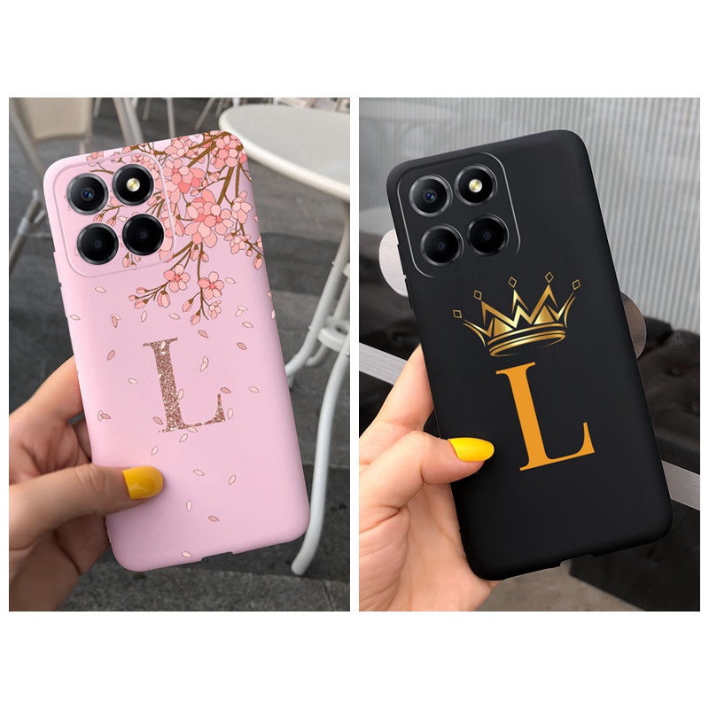 Honor X6 / Honor X8 5G VNE-N41 VNE-LX1 Fashion Folwer Crown Initial ...