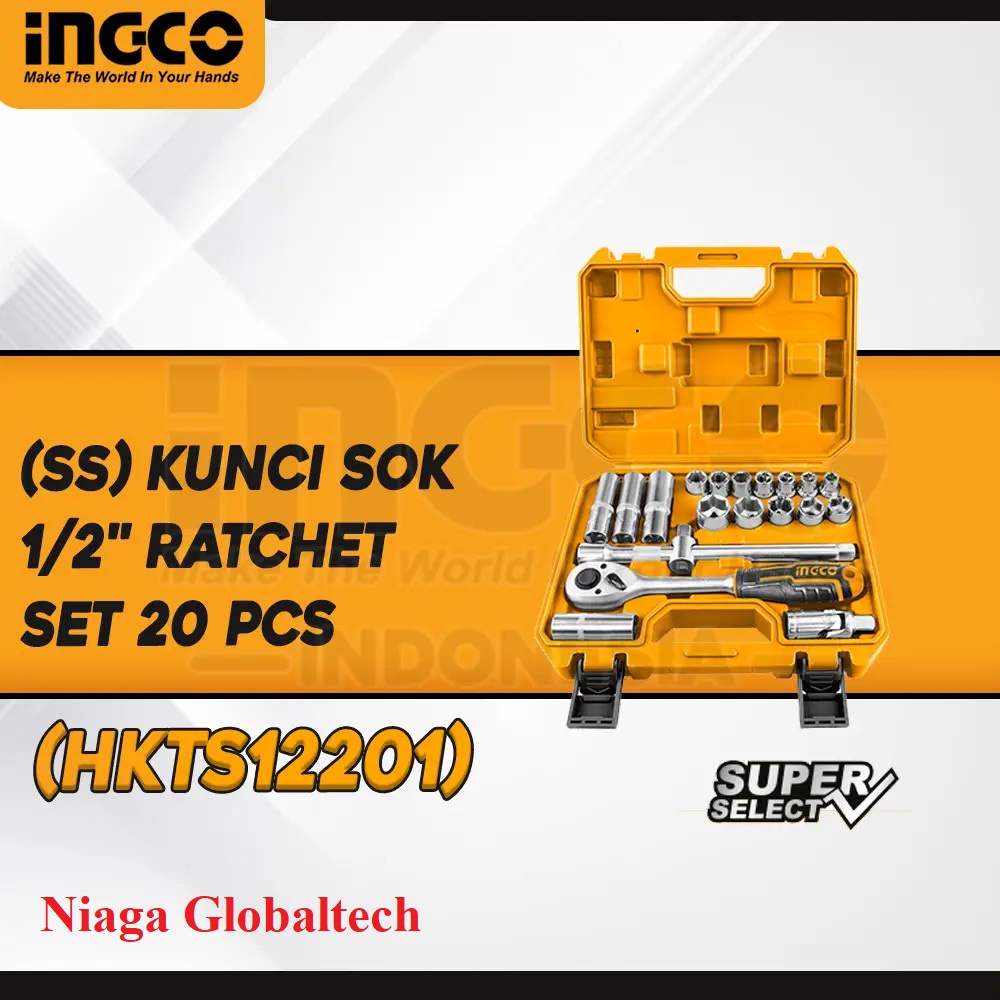 INGCO HKTS12201 SOK KEY SET 1/2" 20PCS RATCHET SET 20PCS | Shopee Malaysia