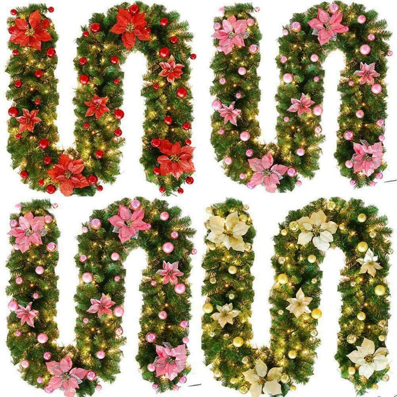 2.7M Christmas Decoration Garlands Rattan Wreath Christmas Rattan ...