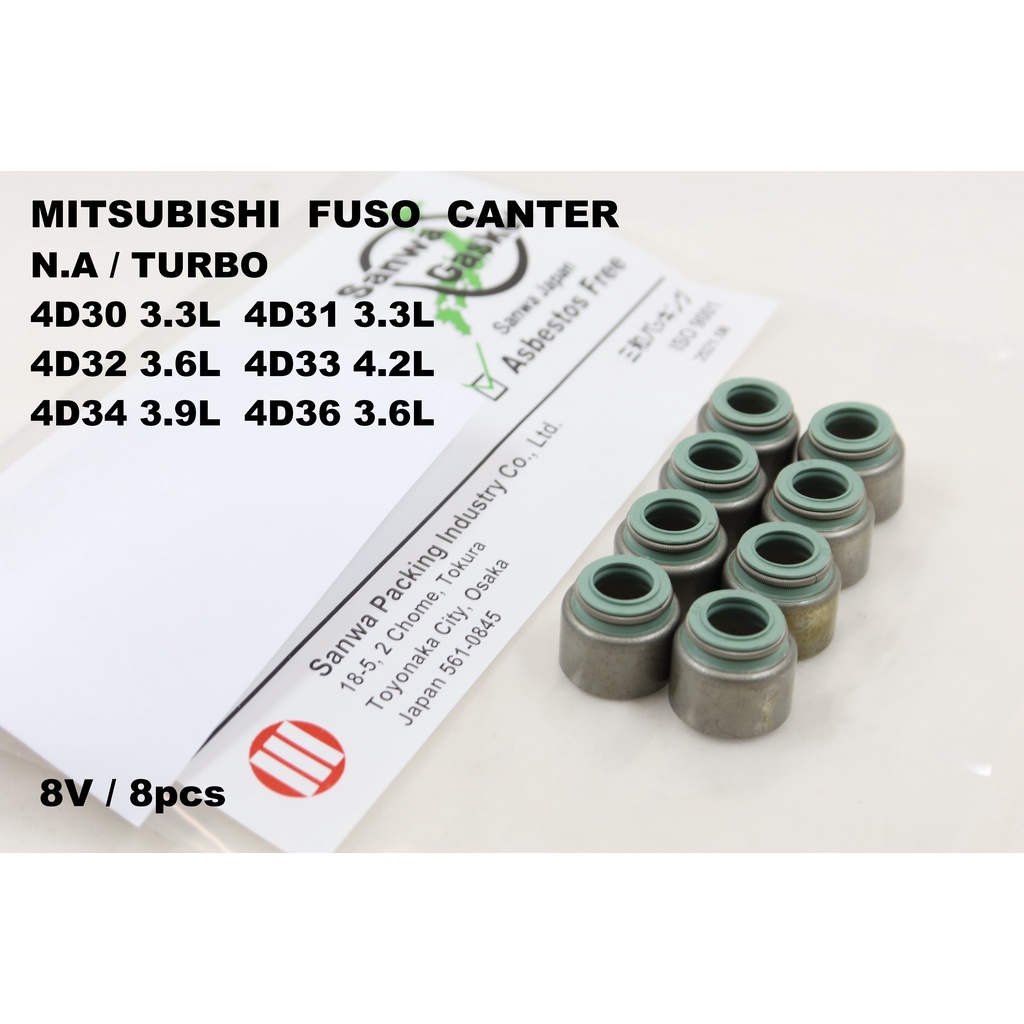 SANWA Japan Viton Valve Seal - Isuzu Truck NPR NKR NQR NPS 4HE1 4HE1T 4HF1 4HG1 4HG1T 4HG2 4HG2T ...