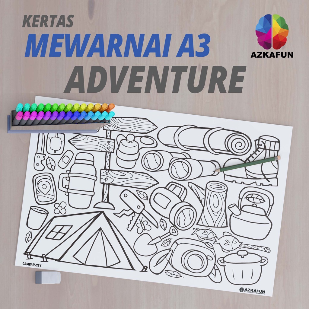 A3 ADVENTURE Coloring Paper - Coloring back to school children | Shopee ...