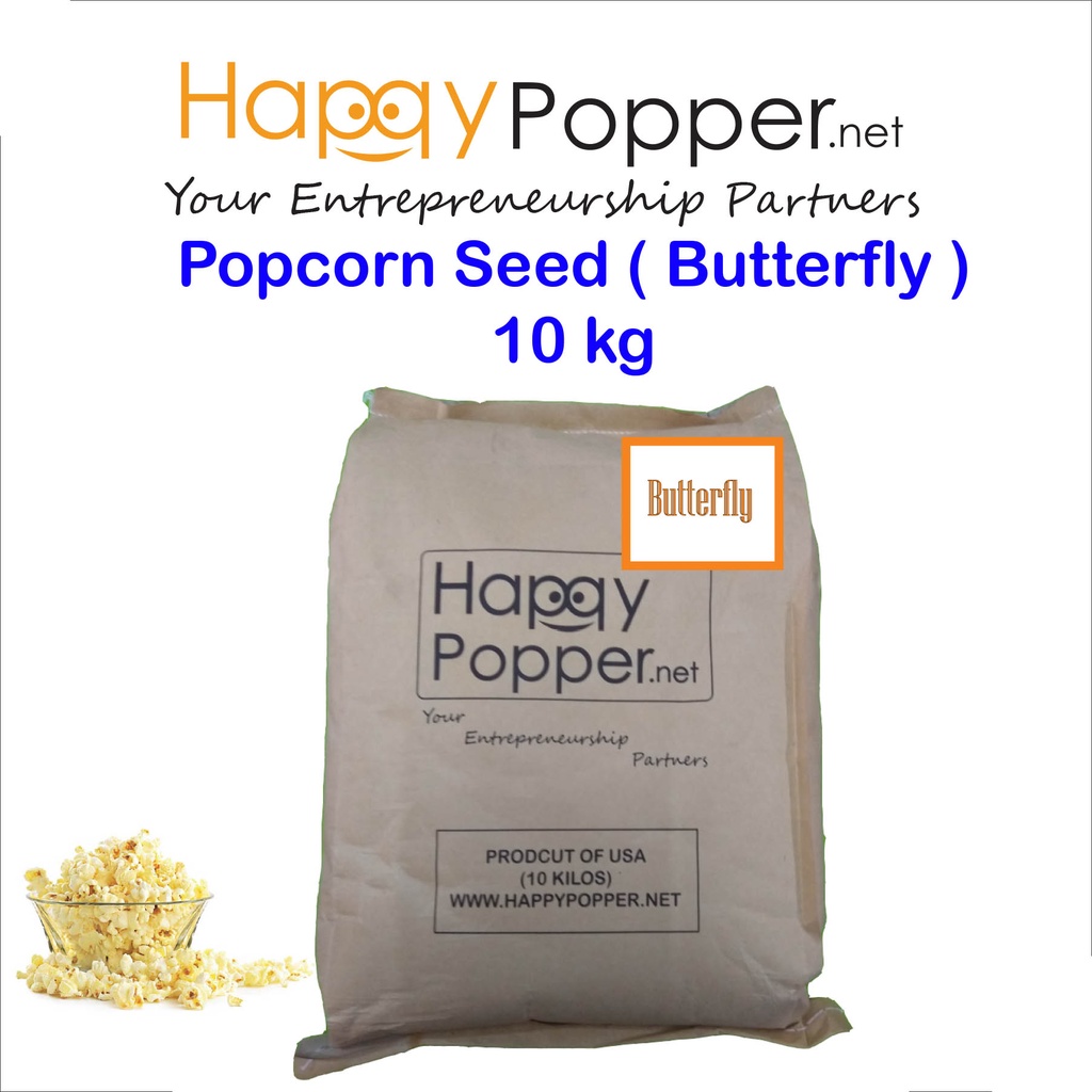 Happypopper Butterfly Import Pop Corn Biji Bertih Jagung Popcorn Seed Seeds Kernels 10 Kg 10kg ...