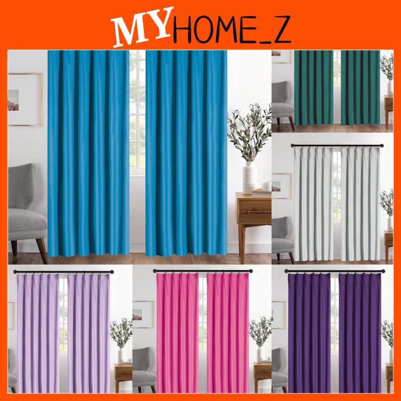 MYHZ_ Langsir Tingkap Murah Curtain Semi Blackout Kain Langsir Pintu ...