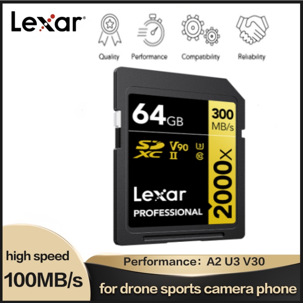 Original Lexar 2000x Professional SD Card 32GB 64GB 128GB 256GB Memory ...