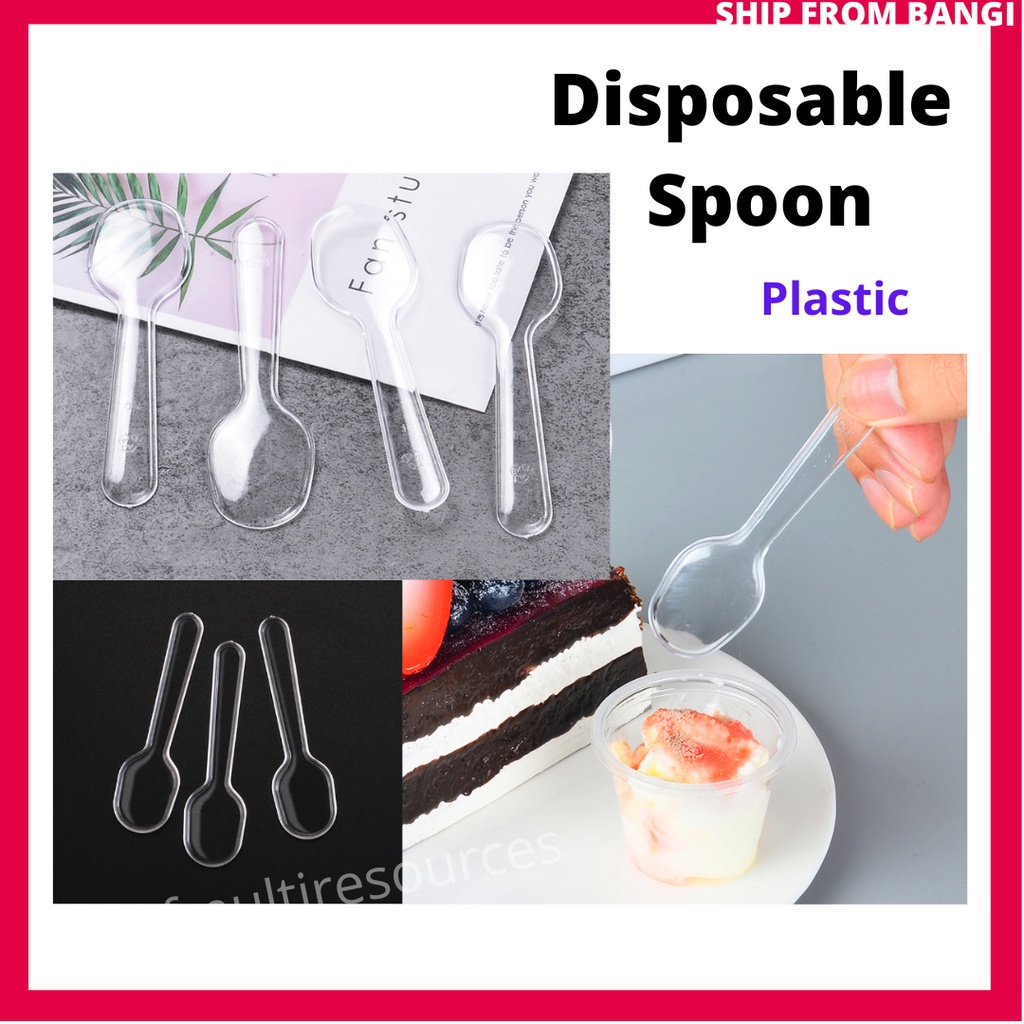 Disposable Clear Spoon Jelly Yogurt Ice Cream Mini Spoon / Sudu Plastic ...