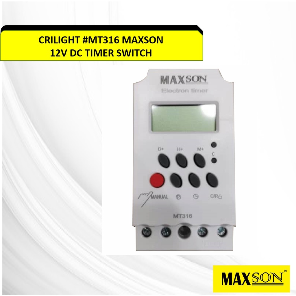 Crilight MAXSON DC Timer Switch 12V DC masa Setting Masa #MT316DC | Shopee Malaysia