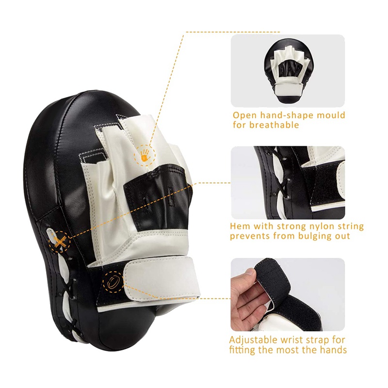 Boxing Leather Punch Focus Mitts,Target Training Hand Pads for Karate ...