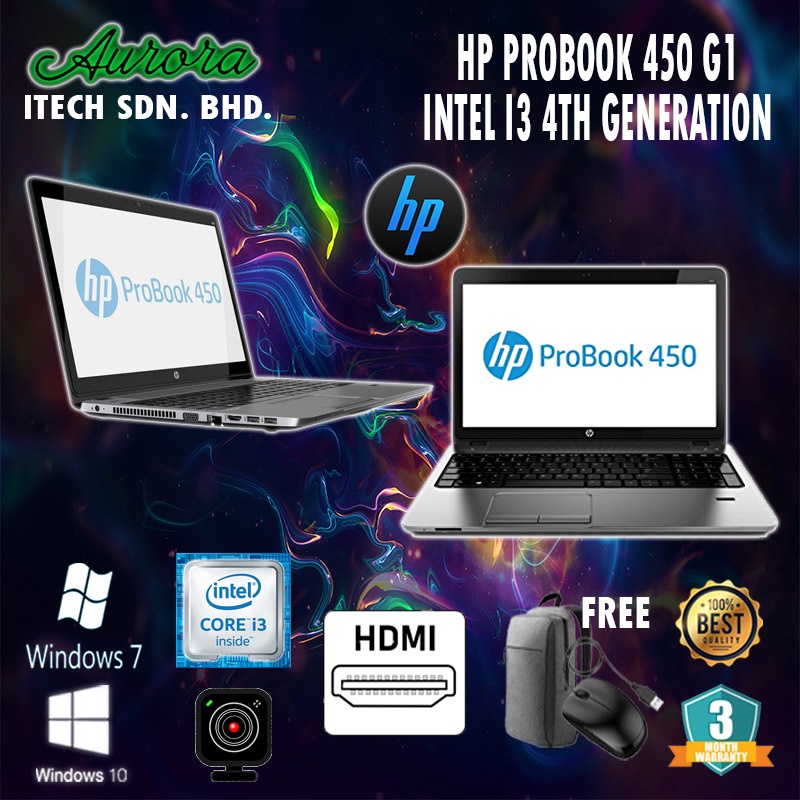 ( HP INTEL I34G LAPTOP ) Intel i3 4th gen HP ProBook 450 G1 Laptop ...