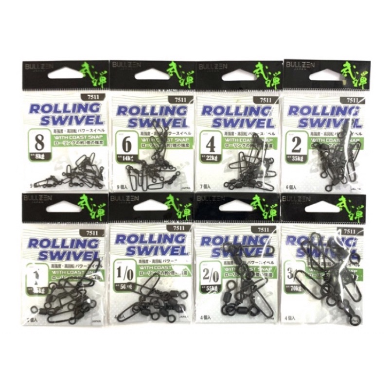 BULLZEN 7511 ROLLING SWIVEL WITH COASTLOCK SNAP 🇯🇵 (KILI PANCING ...
