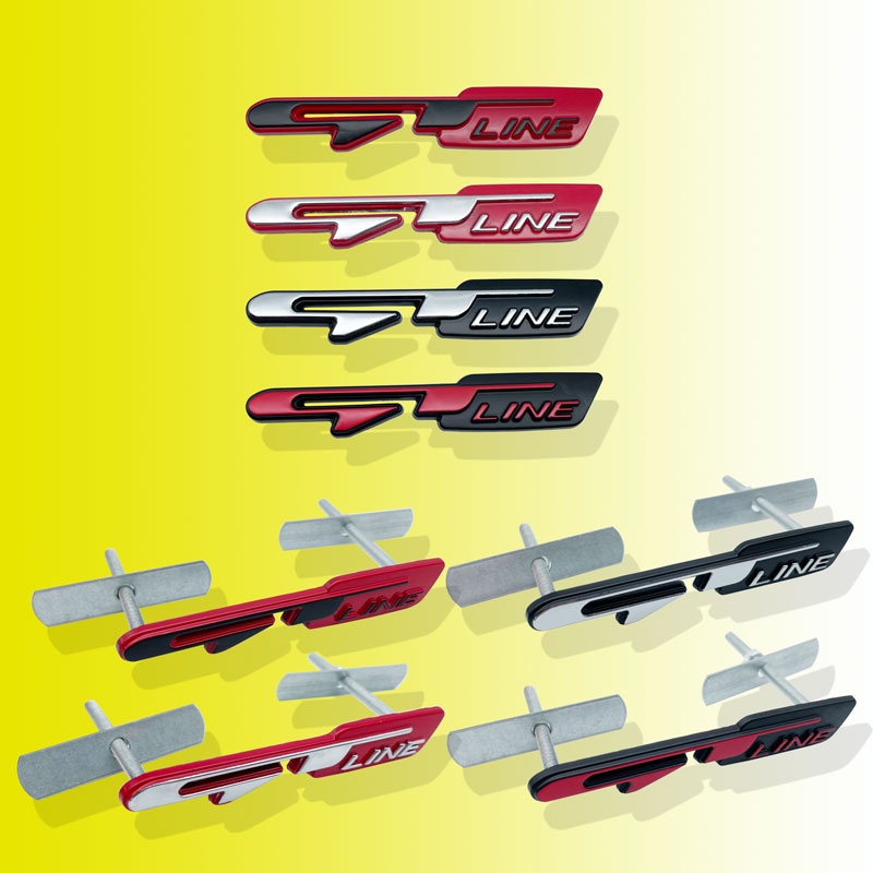 Car Metal GT Line Emblem Car Sticker Grille Badge Trunk Body Decal For ...