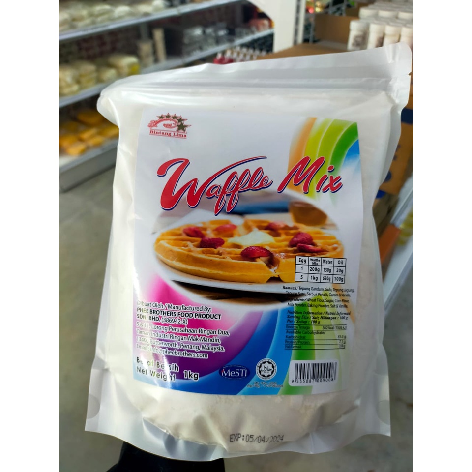 Waffle Mix Brand Five Star | Tepung Waffle | Waffle Mix 5 Star 1kg ...