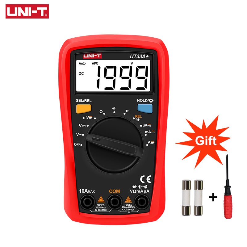 UNI-T UT33+ Series AC DC 600V DC 10A Palm Size Digital Multimeter UT33A+ UT33B+ UT33C+ UT33D ...