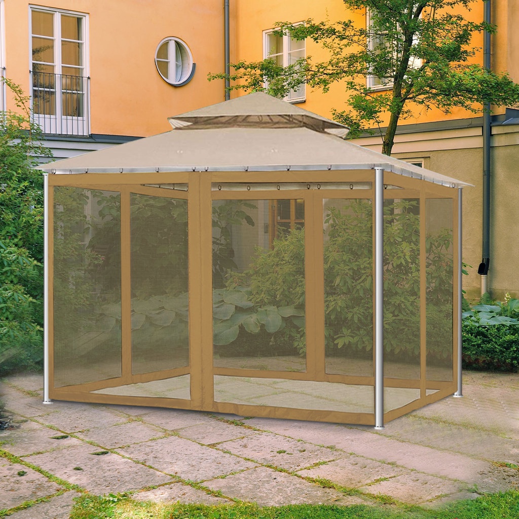 Mesh Fence Double Zipper Square Sleeping Camping Net Tents Four-corner ...