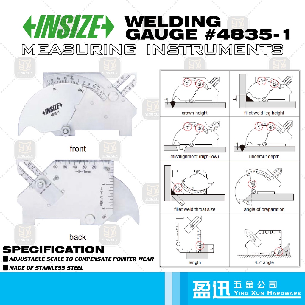 Insize Welding Gauge #4835-1 | Shopee Malaysia