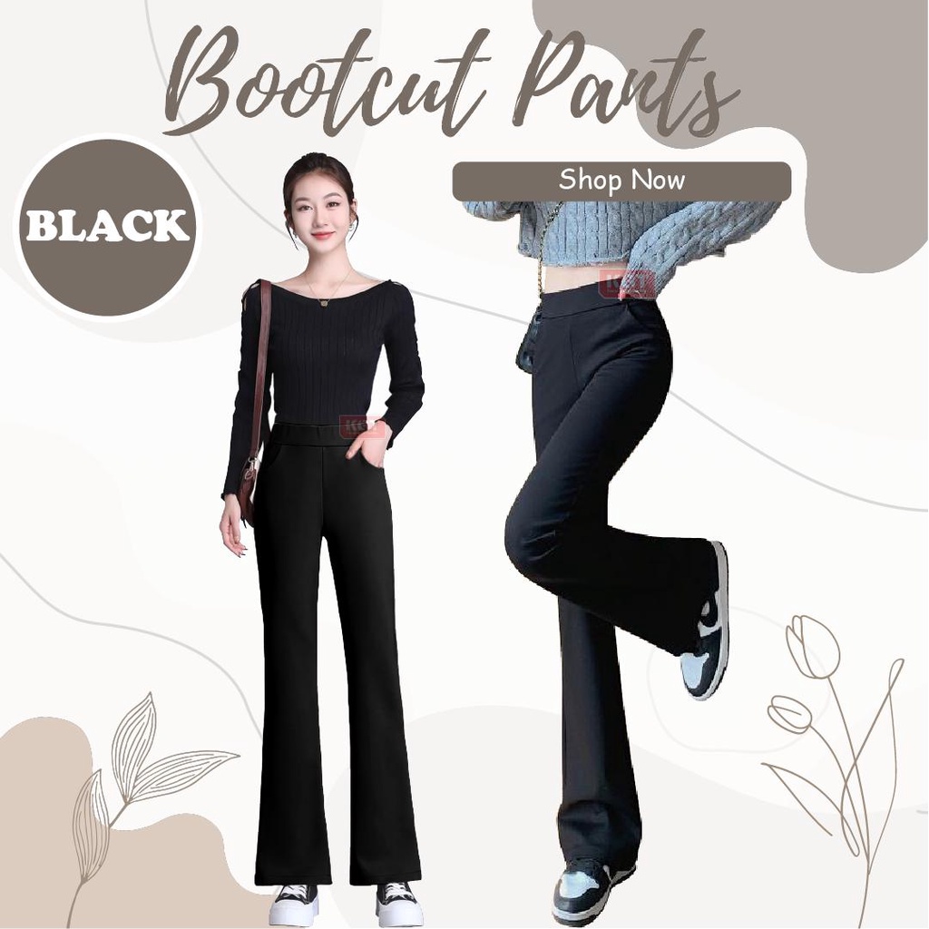 KGT Bamboo Slack Seluar Slack Mini Bootcut Plus Size 230 GSM Perempuan ...