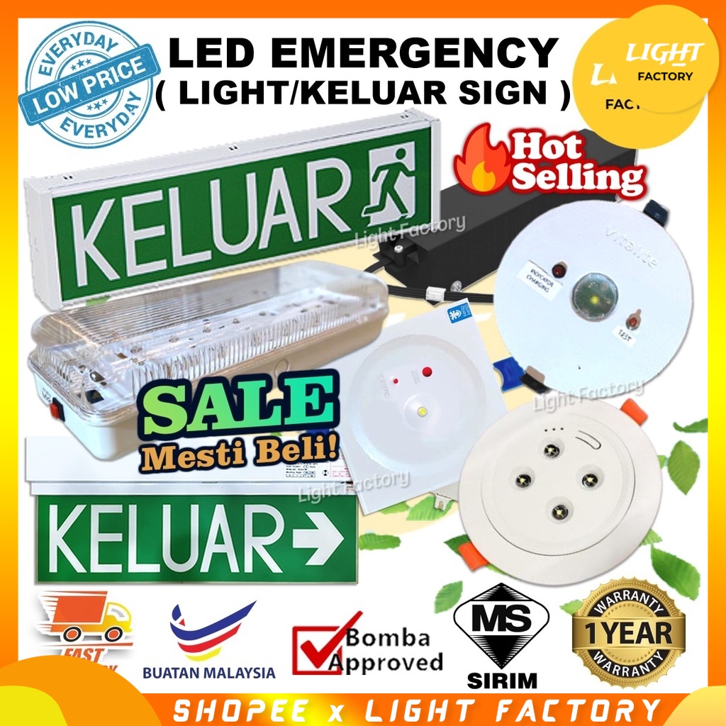 [SIRIM/BOMBA APPROVED] LED Emergency Light LED Recessed Downlight ...