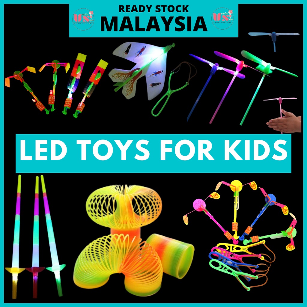 LED Toys Kids Rainbow Spring Sward LED Aeroplane led kids toys | Shopee ...