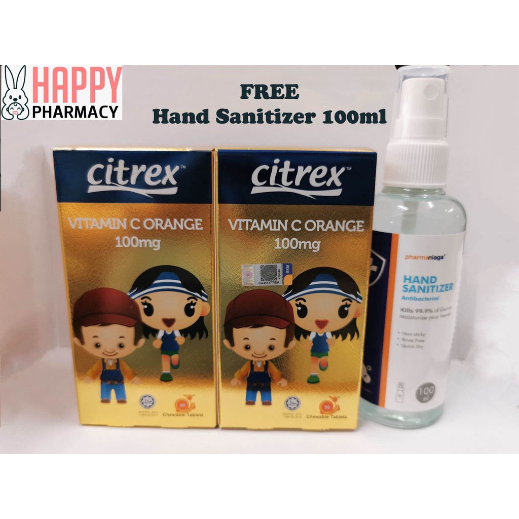 CITREX VITAMIN C 100MG 90'S X 2BTL (FOC HAND SANITIZER) | Shopee Malaysia
