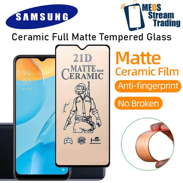 Samsung A04 A04s A14 A34 A54 Ceramic Full Matte Tempered Glass | Shopee Malaysia