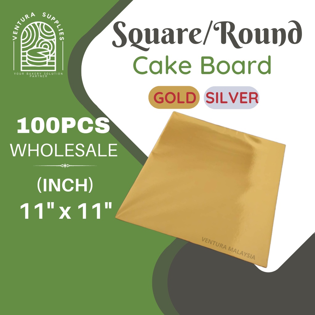 (WHOLESALE) 11 INCH SQUARE ROUND Cake Board / Papan Kek PETAK BULAT ...