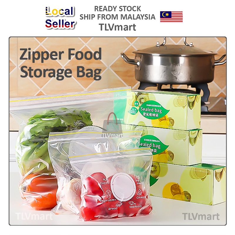 Food Freezer Ziplock Bag Transparent Resealable Storage Dry Frozen ...