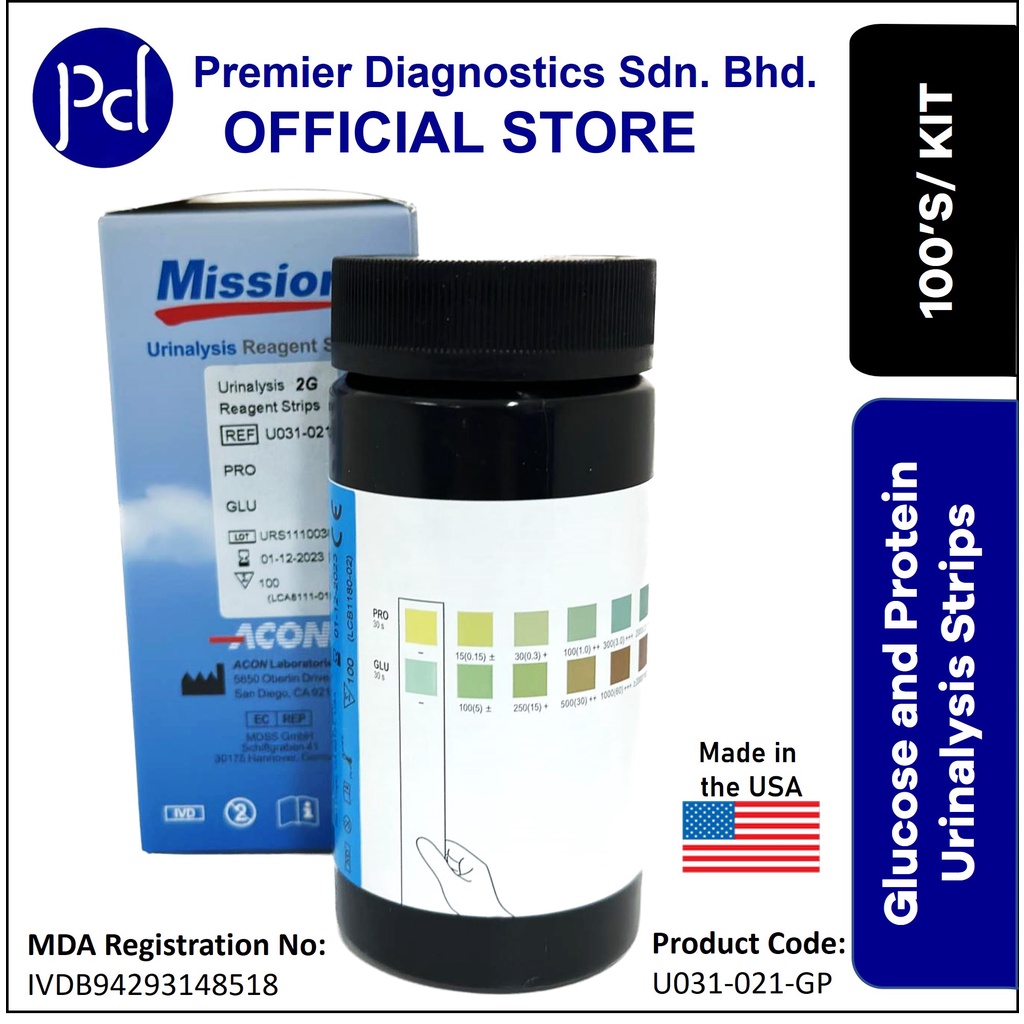 ACON Mission Glucose Protein Strip - Pack of 100 Strips EXP 16.04.2027 ...