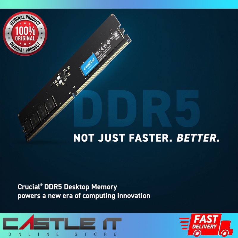 Crucial DDR5 8GB 16GB 32GB RAM PC Desktop Memory 4800MHZ 5200MHZ Long ...