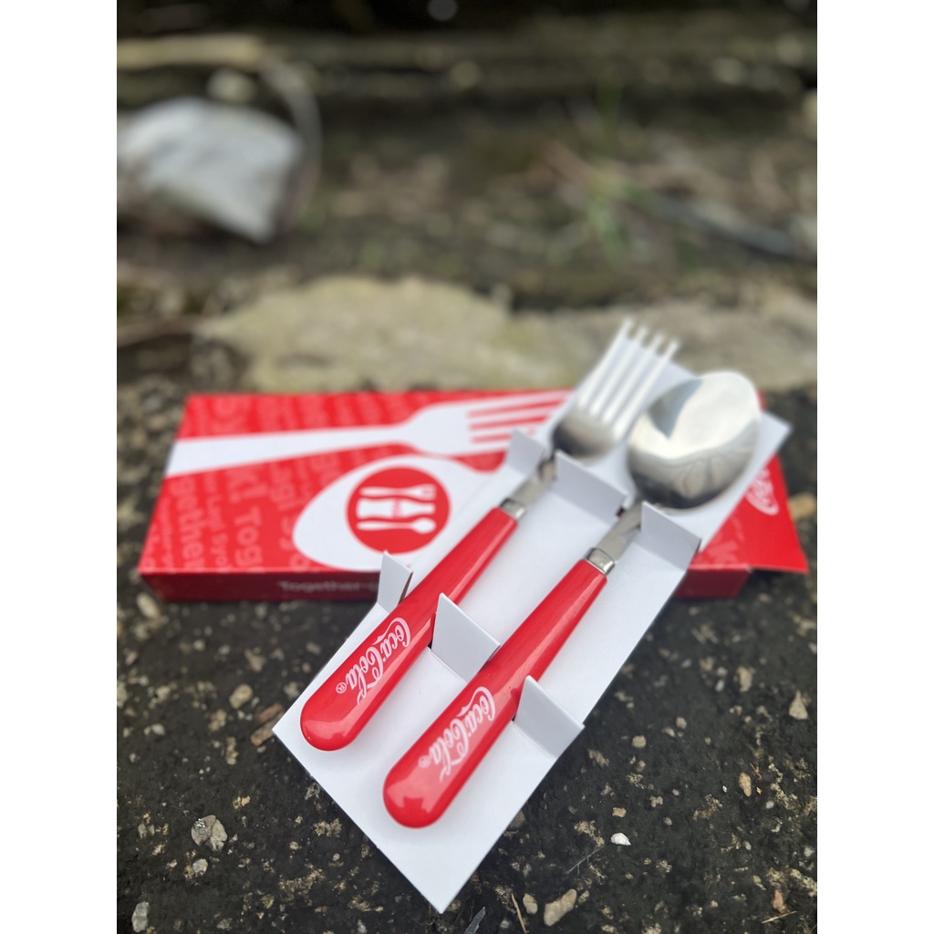 spoon and fork coca-cola for gift | Shopee Malaysia