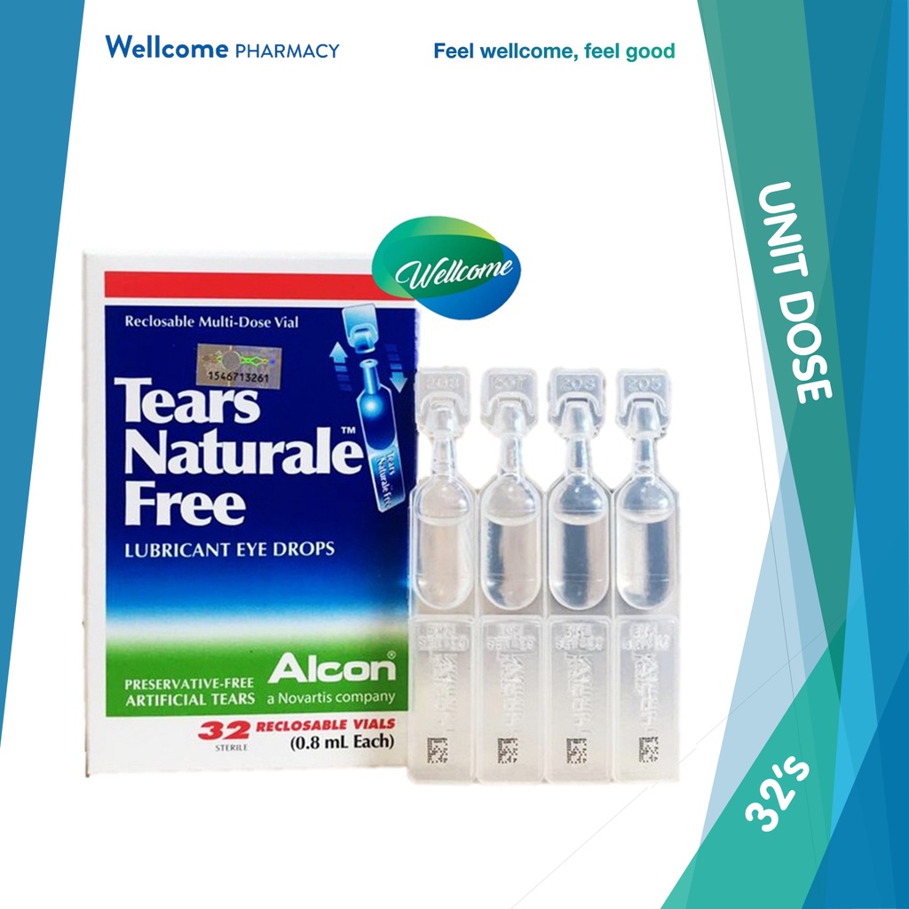 Alcon Tears Naturale Free Preservative-Free Lubricant Eye Drops 0.8ml ...