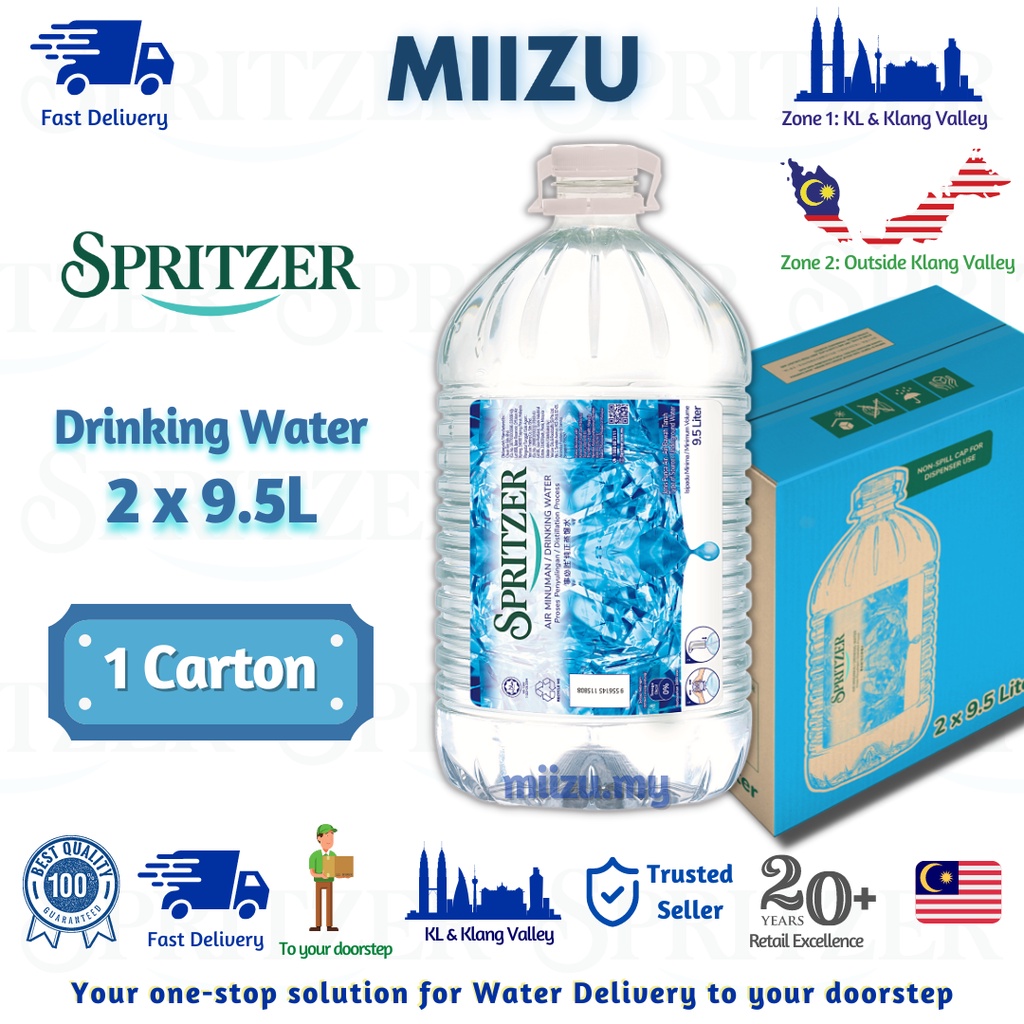 Spritzer Distilled Drinking Water 2x9.5L | Shopee Malaysia