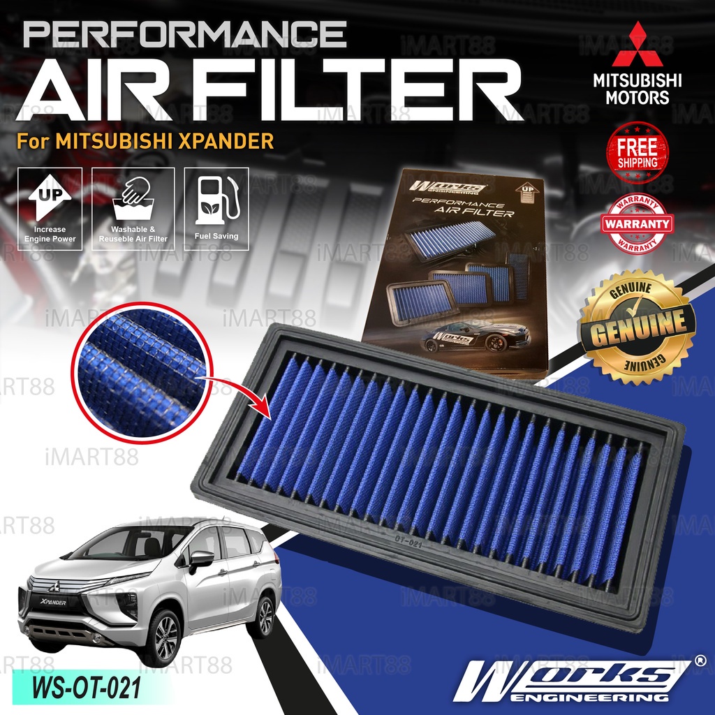 Works Engineering Drop In Air Filter MITSUBISHI XPANDER WS-OT-021 ...