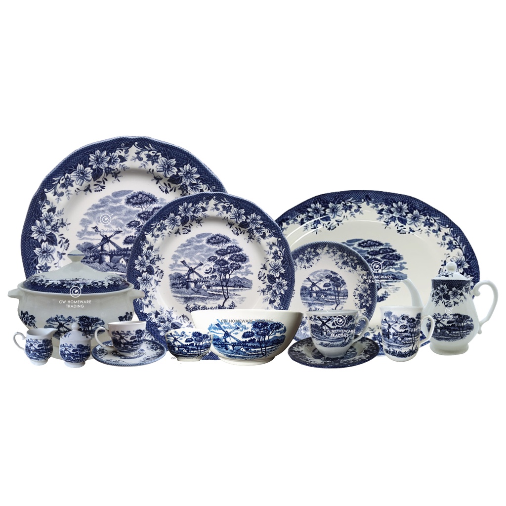 Claytan 185B Windmill Blue Tableware loose piece | Shopee Malaysia
