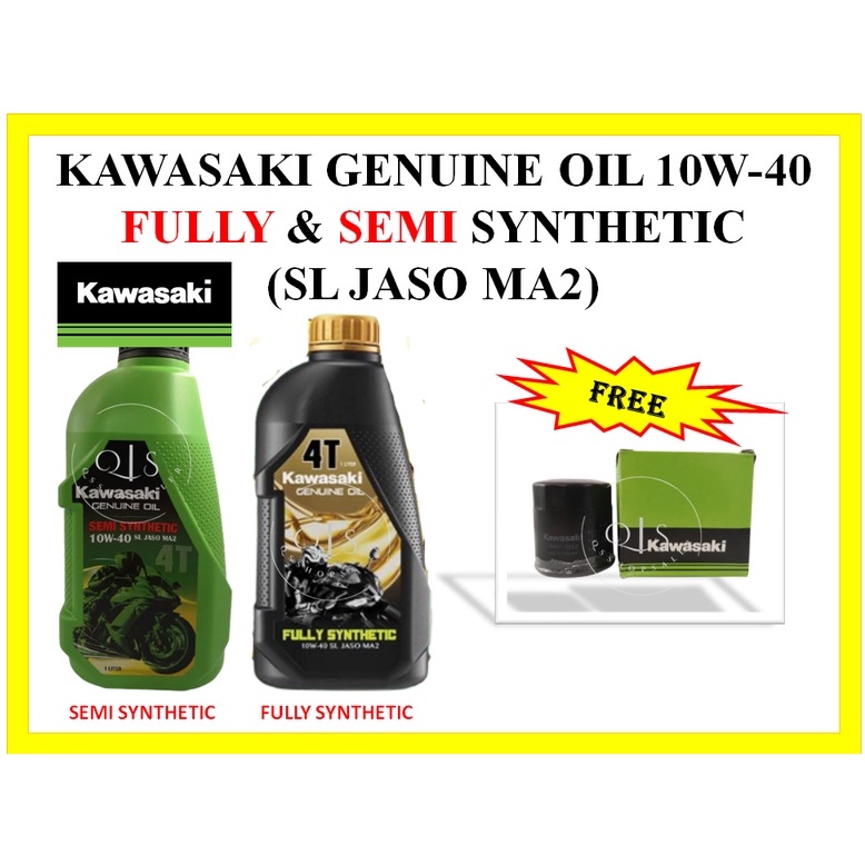 (KAWASAKI OIL) FULLY & SEMI-SYNTHENTIC 10W-40 SL 4T/KAWASAKI MOTORCYCLE OIL ORIGINAL | Shopee ...