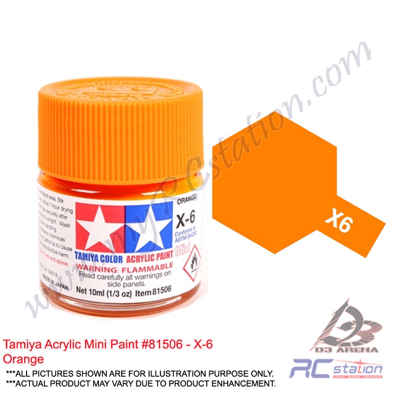 Tamiya Acrylic Mini X-6 Orange - 10ml Bottle #81506 | Shopee Malaysia